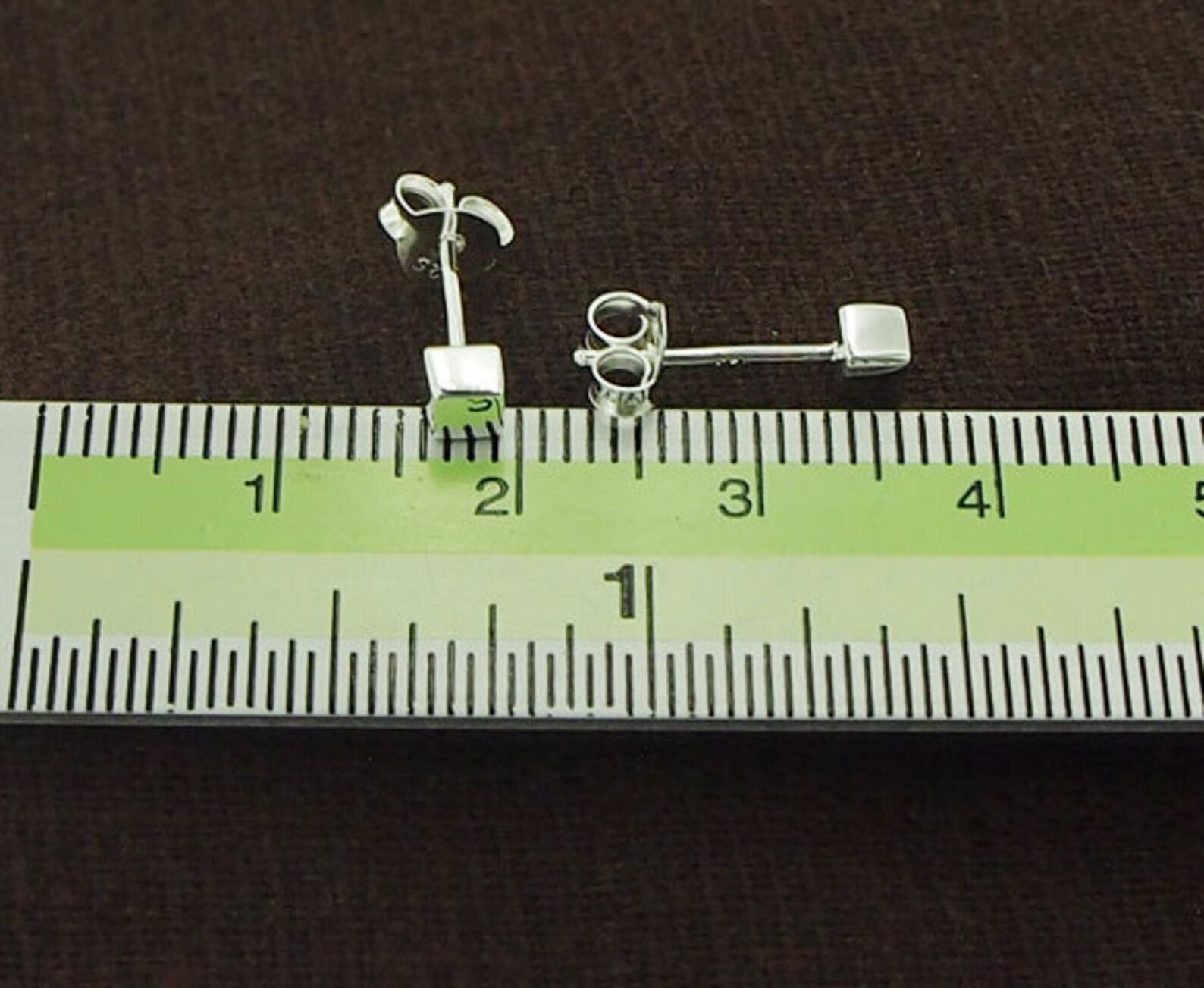 1 Pair of 925 Sterling Silver Tiny Cube Stud Earrings 3mm, Minimalist Earrings :er0970 - Etsy