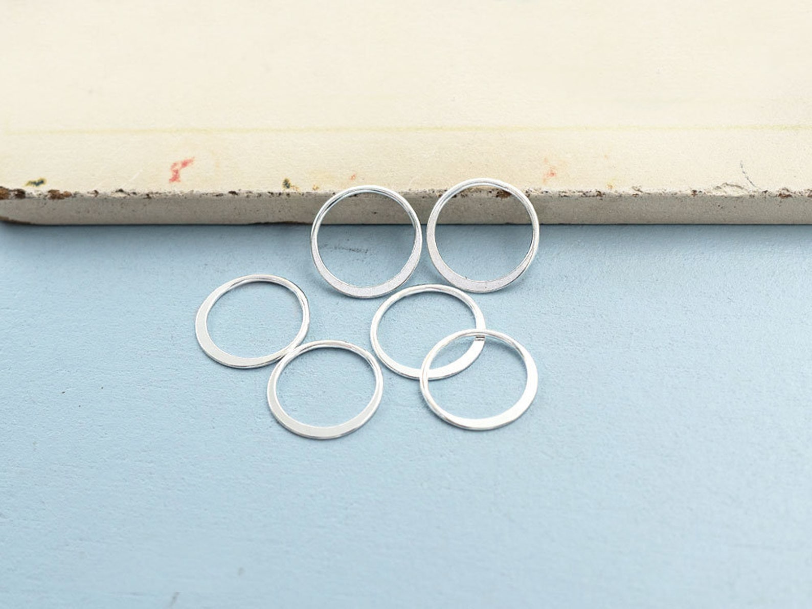 6 of 925 Sterling Silver Circle Links Connectors 12 mm. | Etsy