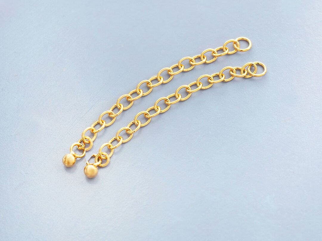 2 of 925 Sterling Silver Gold Vermeil Style Extension Chains - Etsy