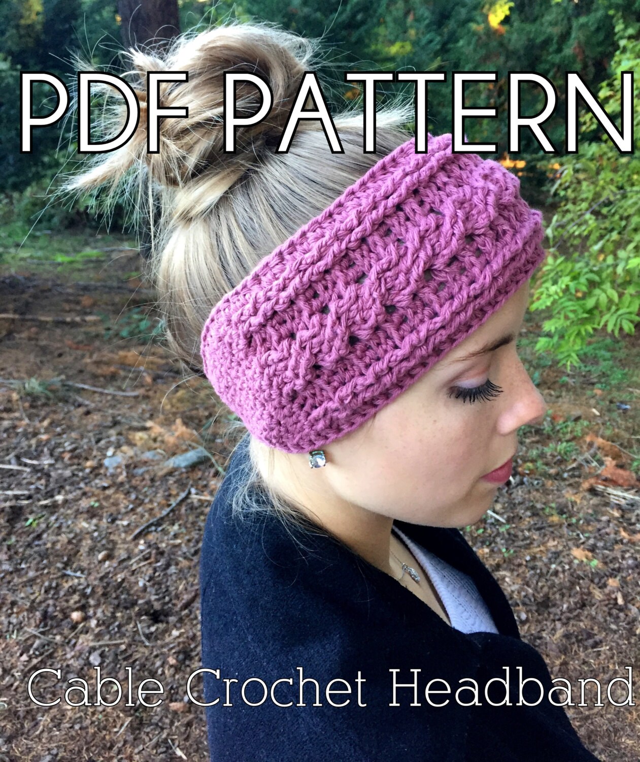 Cable Crochet PDF PATTERN for Headband Headwrap Earwarmer and Flower - Etsy
