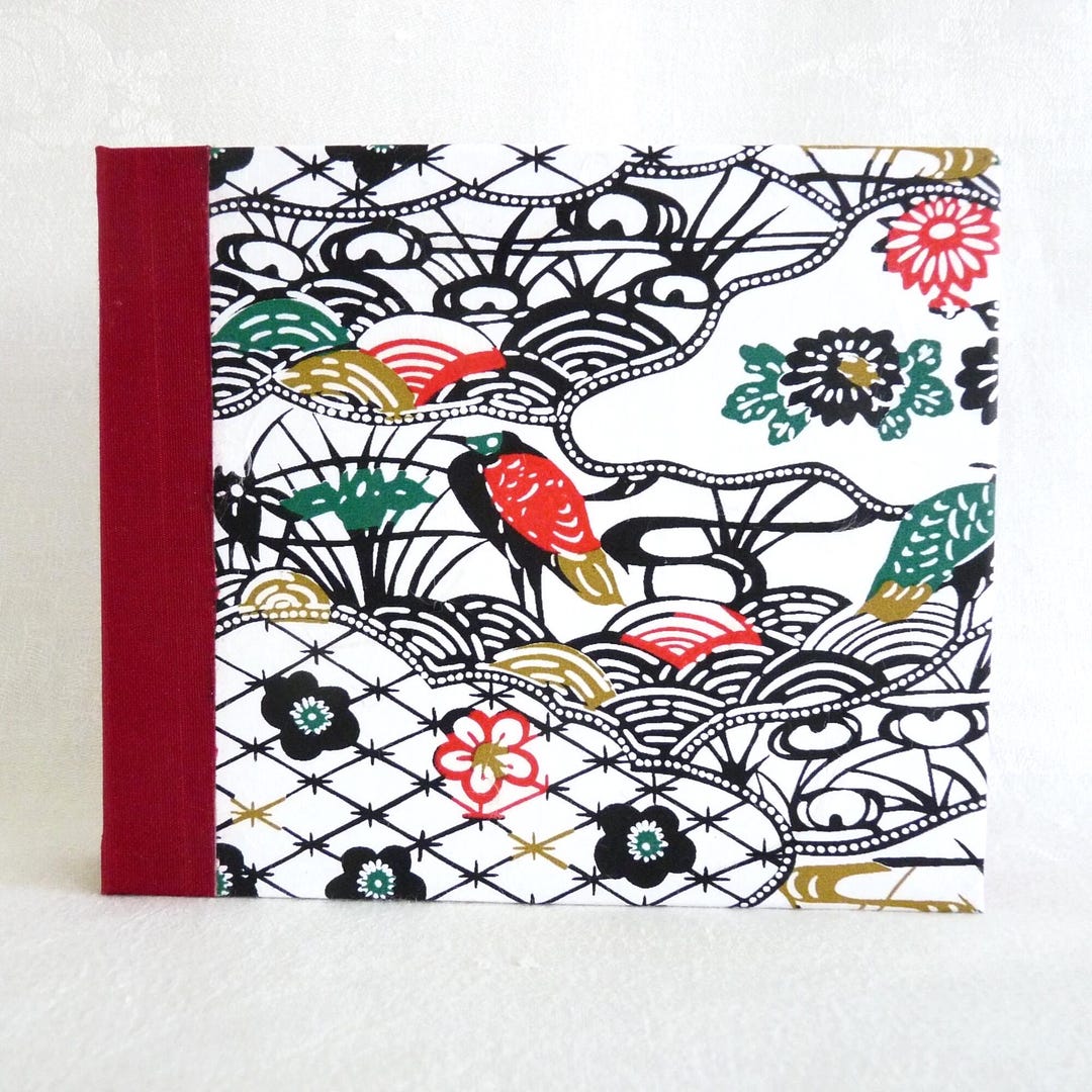 Japanese Journal Sunshine Garden Morning Birds Chiyogami Katazome Shi ...