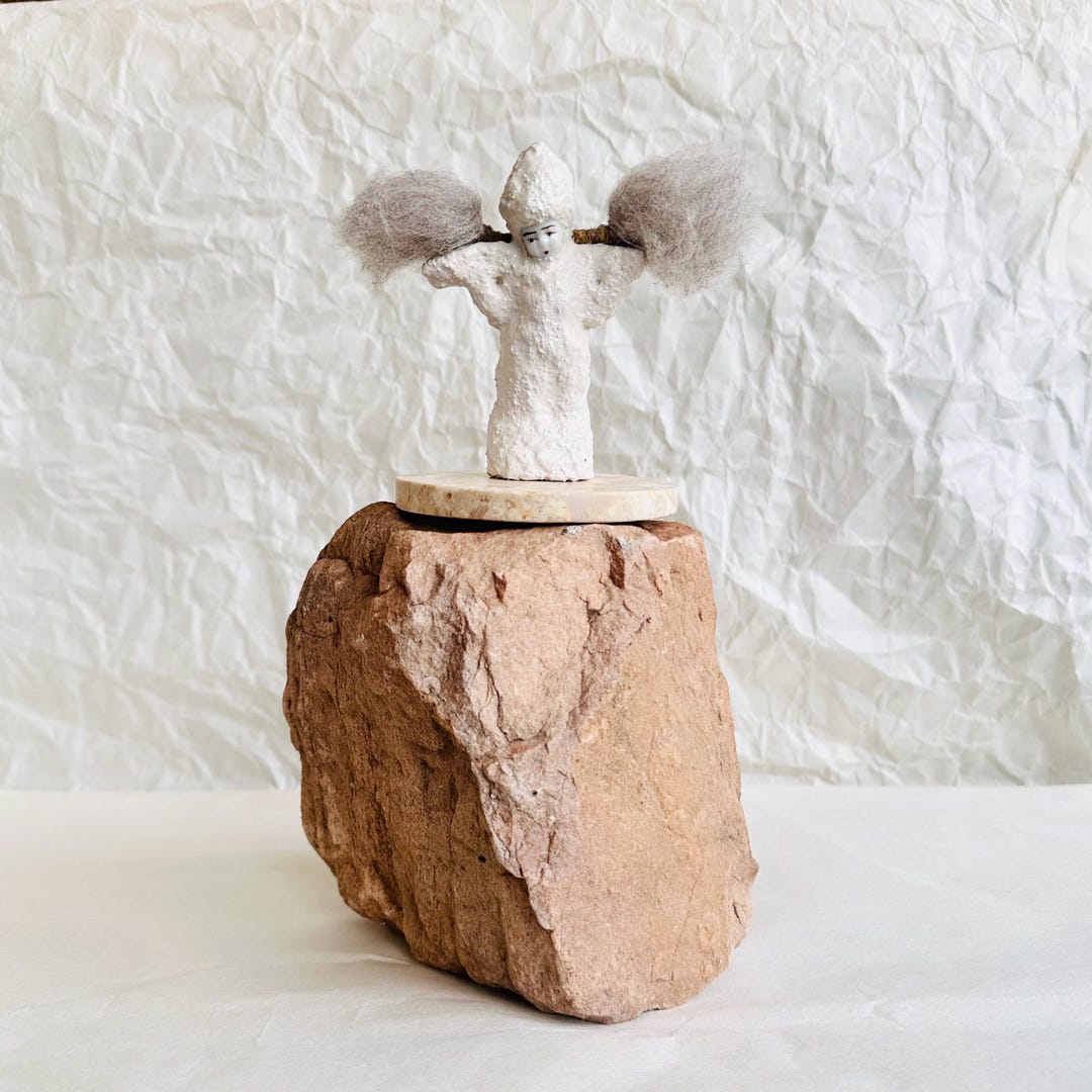 Cocooned Figure Sculpture: Contemporary Folk Art With Yak Wool - Etsy