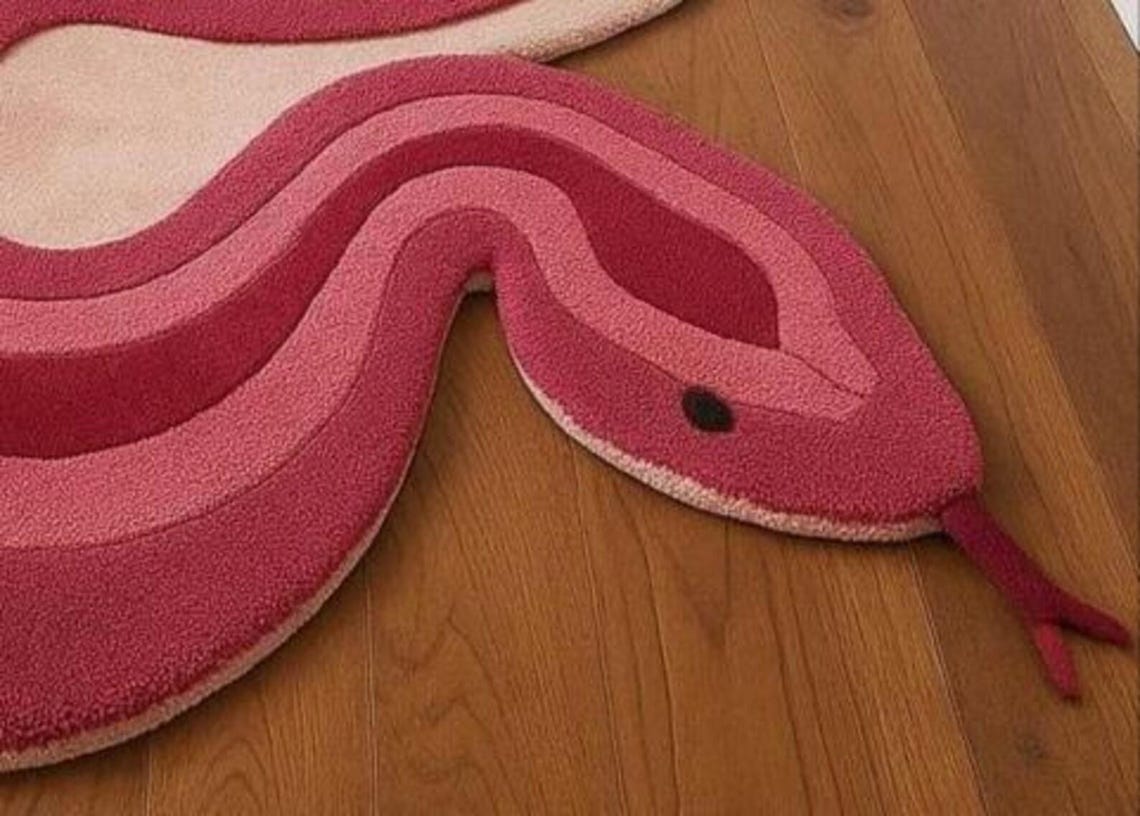 3x9 Handmade Snake |shaped Runner Rug Serpent Hallway Carpet|bold ...