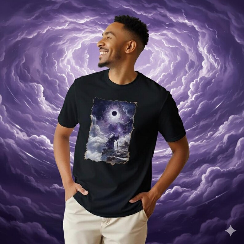 Vintage Gothic Wizard T-shirt, Dark Fantasy Medieval Art Graphic Tee ...