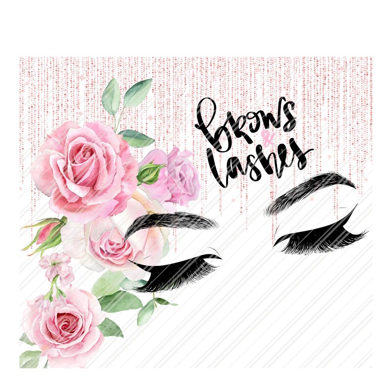 Lash Tumbler Wrap PNG | Lashes Brows 20oz Skinny Tumbler Sublimation ...