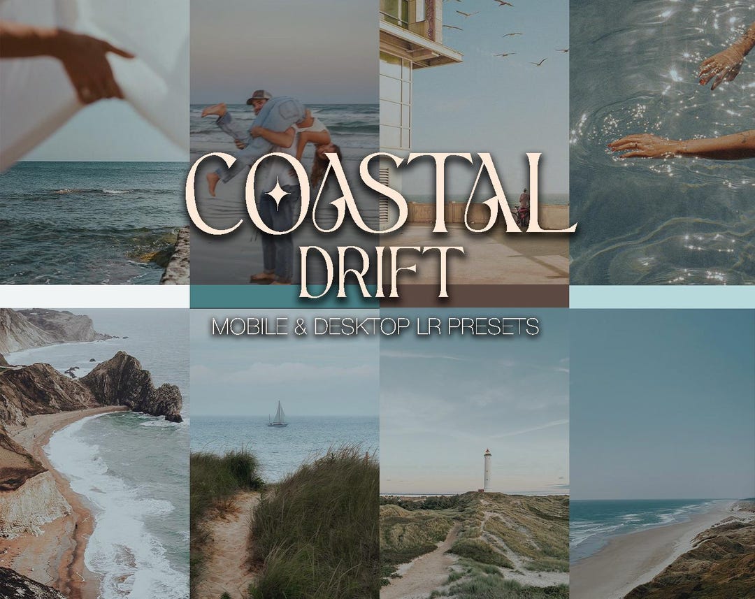 Beach Lightroom Presets – Airy Coastal Tones, Blue Ocean Edits, Summer ...