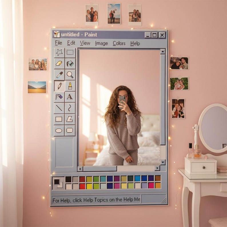 Ms Paint Mirror, Retro Windows Paint Inspired Mirror, Nostalgic ...