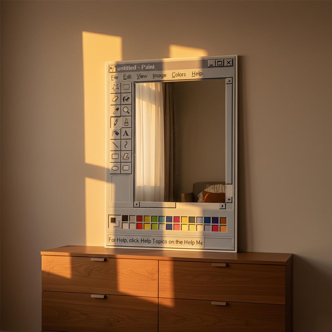 Ms Paint Mirror, Retro Windows Paint Inspired Mirror, Nostalgic ...