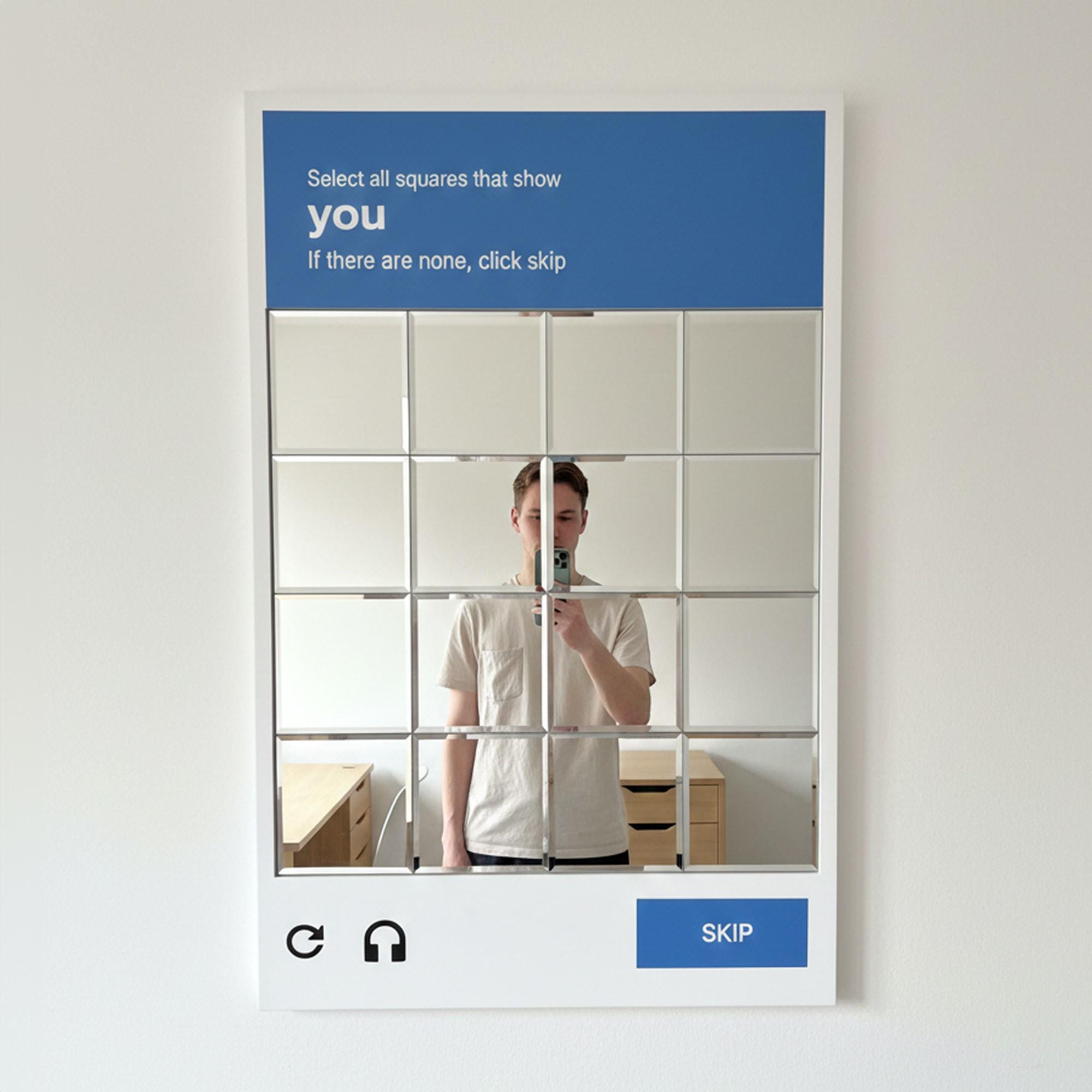 CAPTCHA Mirror Wall Decor – Interactive Internet Aesthetic Mirror, Tech ...