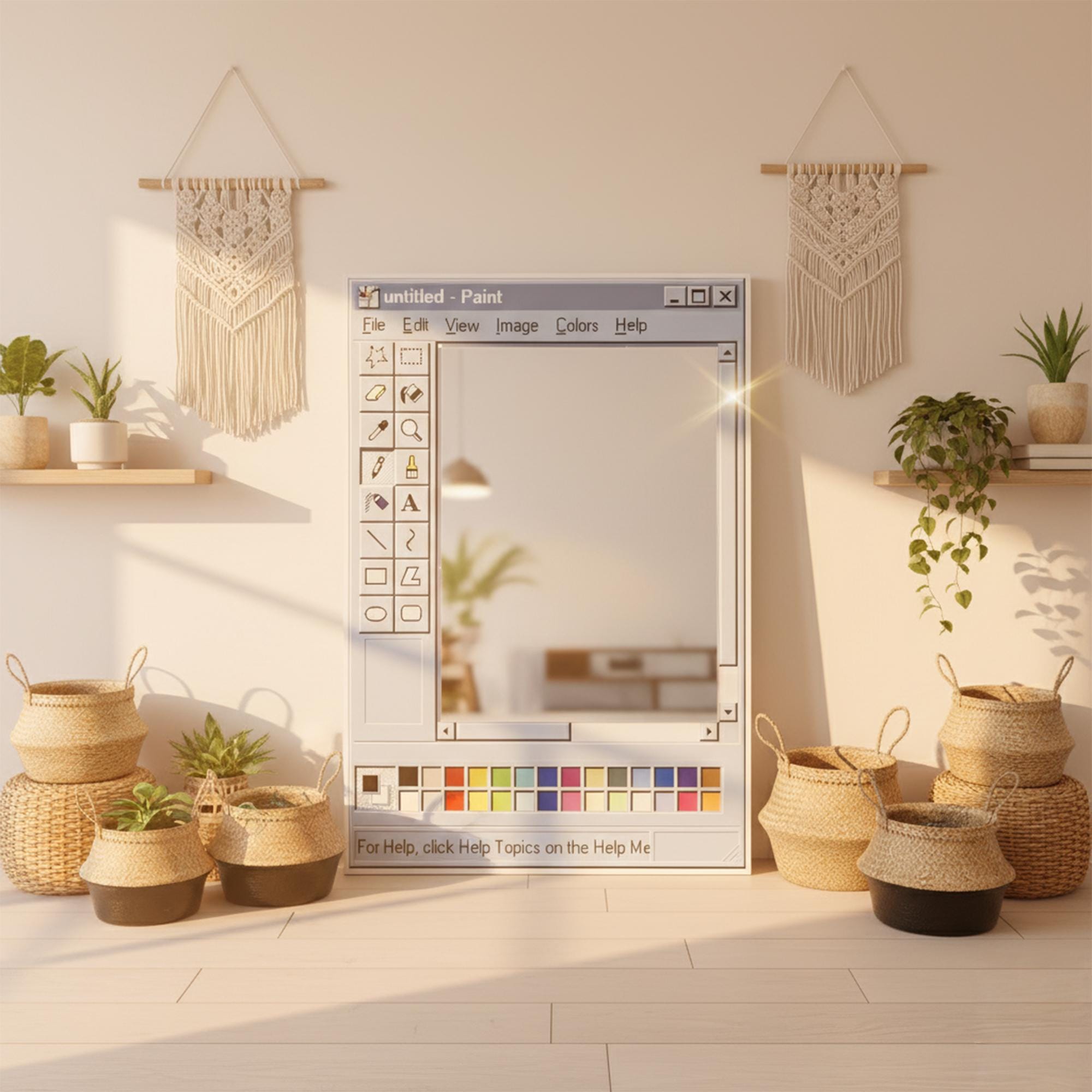 Ms Paint Mirror, Retro Windows Paint Inspired Mirror, Nostalgic ...