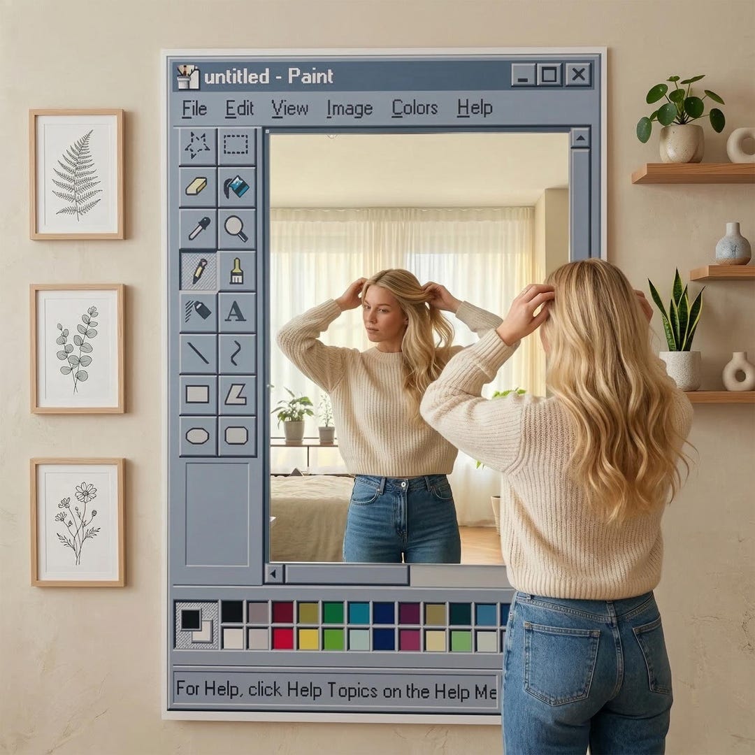 Ms Paint Mirror, Retro Windows Paint Inspired Mirror, Nostalgic ...