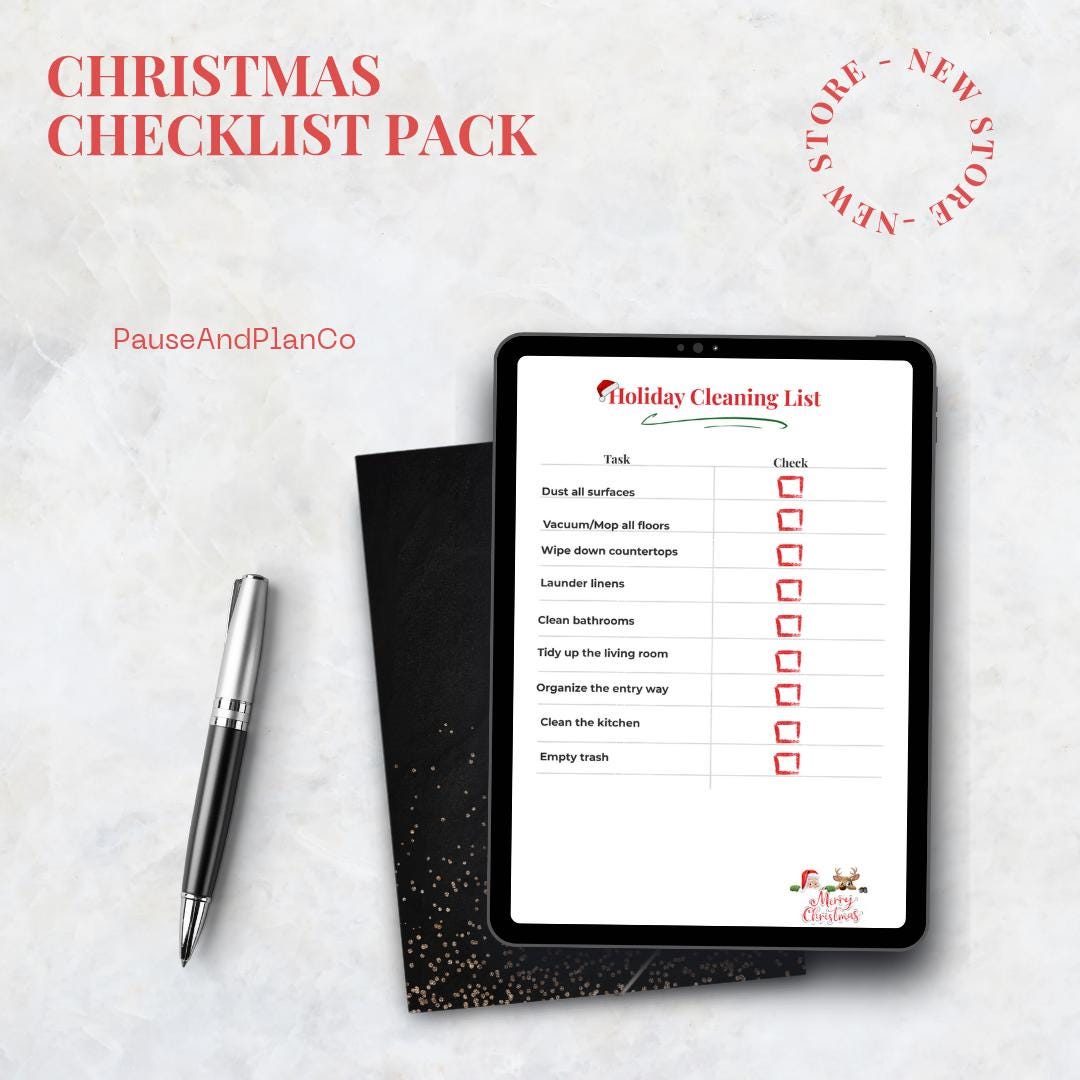Christmas Planner Printable Bundle: Holiday Checklist (PDF and JPEG ...
