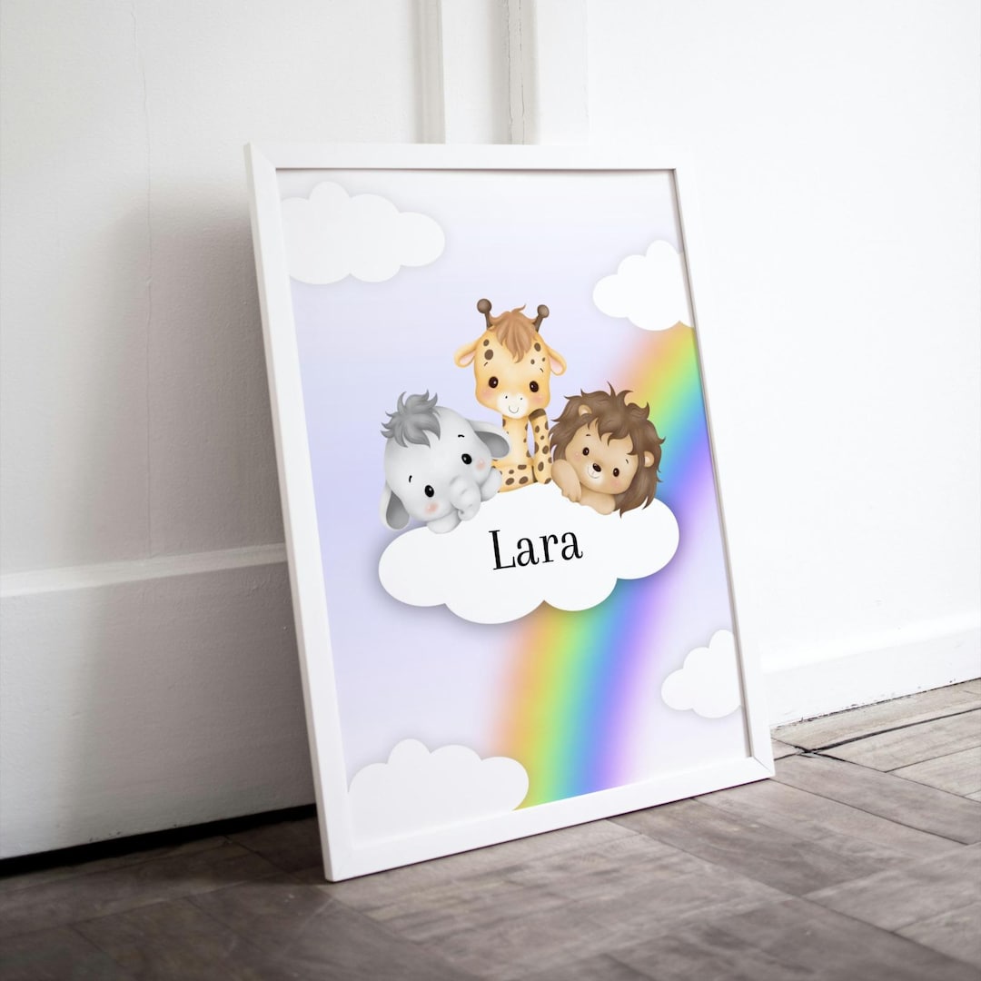 Baby Poster, Children's Poster, Baby Animal Poster, Rainbow Poster ...