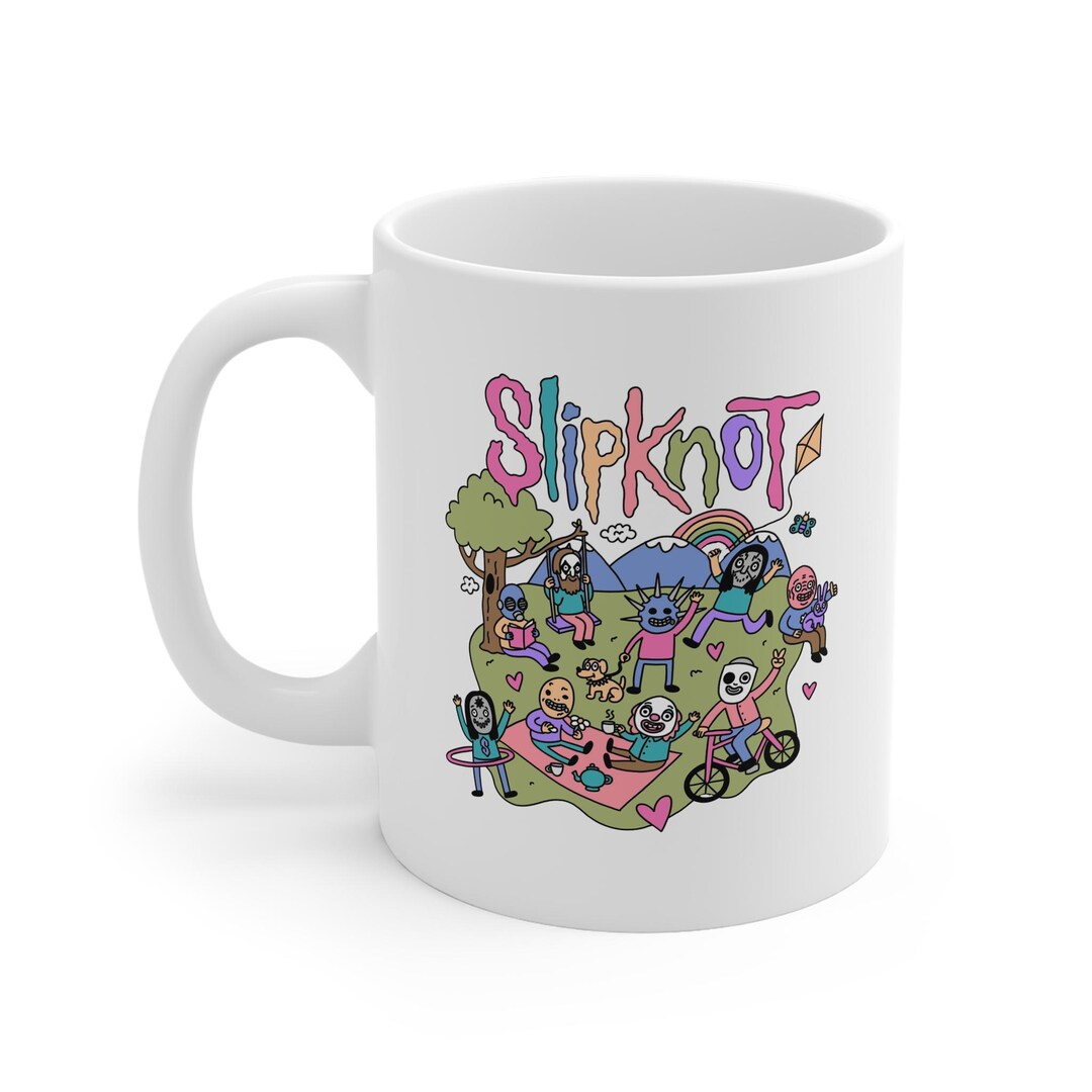 Slipknot Cute Cartoon Mug – Funny Pastel Graphic Coffee Cup, Band Merch ...