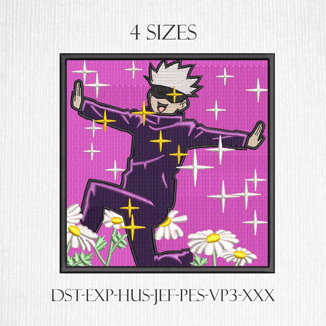 Powerful Anime Sorcerer Digital Embroidery Design, Cute Magical ...