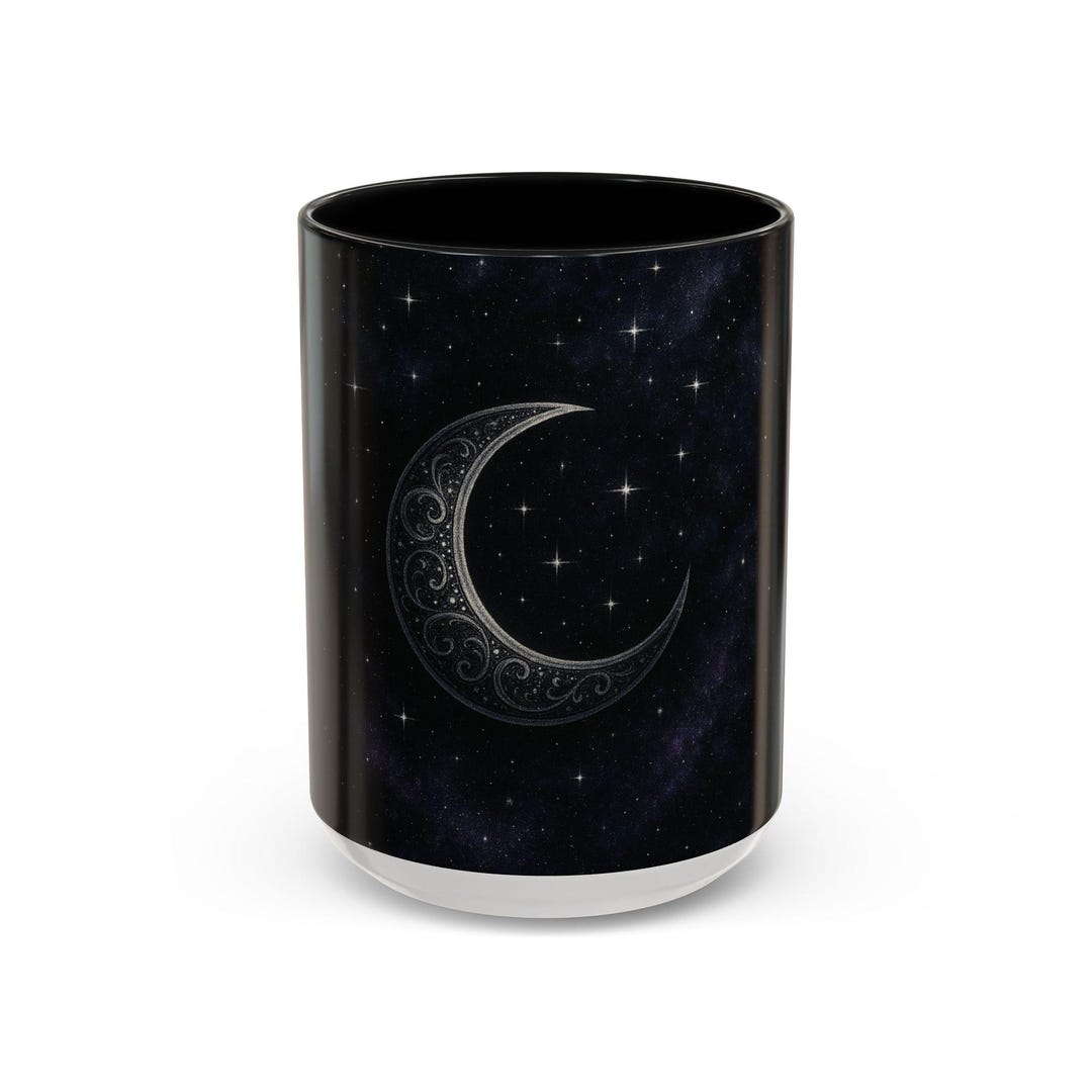 Celestial Crescent Moon Coffee Cup, Lunar Theme, Tea Mug, Astronomy ...