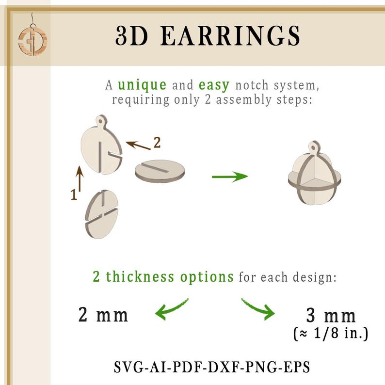 Geometric Cross Earring Template SVG - Laser Cut Wood Design [size E ...