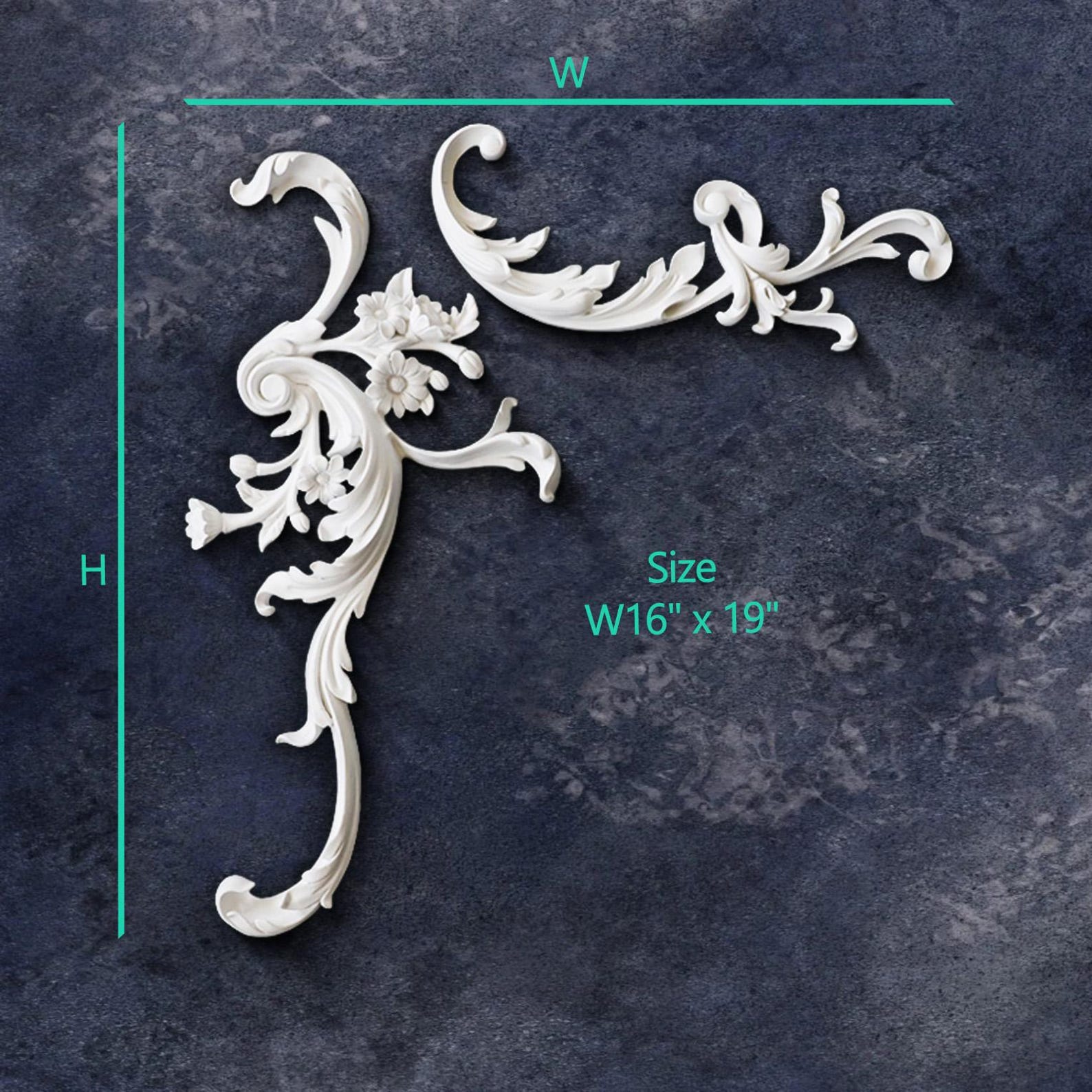 Multi-piece Flora Corner for Ceiling Medallion & Wall Decor, France ...