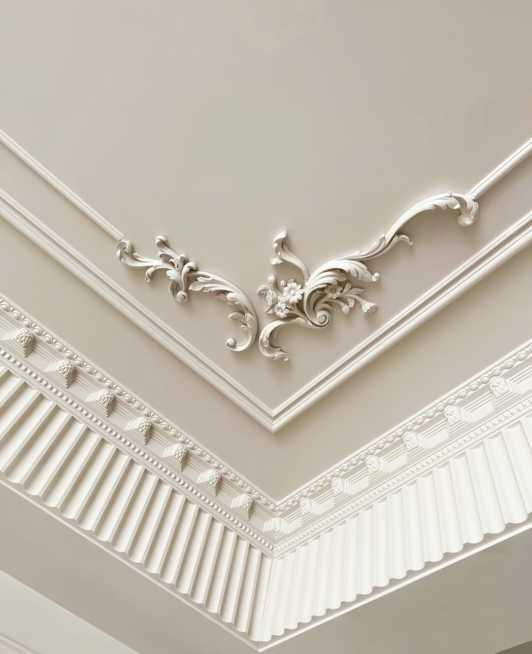 Multi-piece Flora Corner for Ceiling Medallion & Wall Decor, France ...