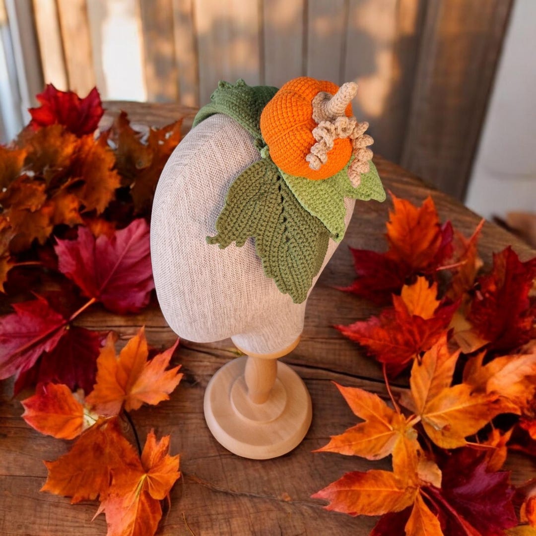 Crocheted Pumpkin Crown,handmade Crochet Pumpkin,halloween Costume ...