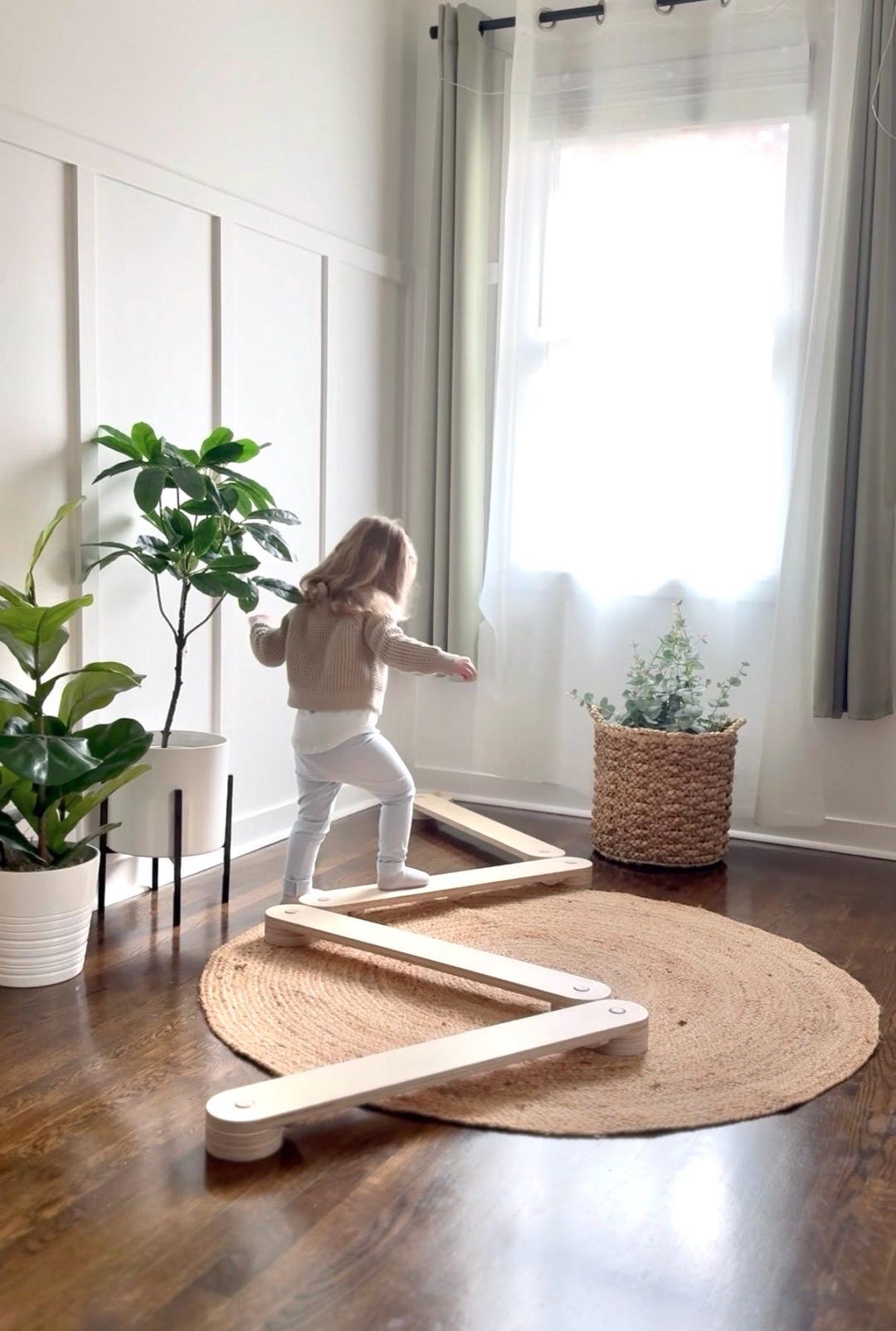 Montessori Wooden Balance Beam Set | Adjustable Toddler Balance Toy 2 ...