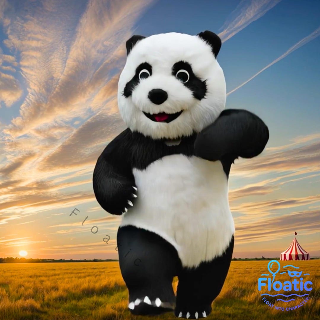 Disfraz de mascota panda gigante para adulto: traje de oso peludo de ...