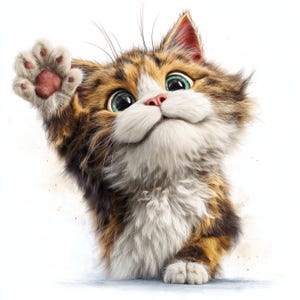 Quirky Cat Clipart Illustration, Playful Feline Character Design ...