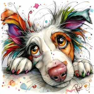 Playful Dog Clipart, Quirky Puppy Artwork, Cute Pet Wall Decor, Fun Dog ...
