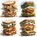 Quirky Sandwich | Whimsical Food Art | Funny Layered Lunch Illustration ...