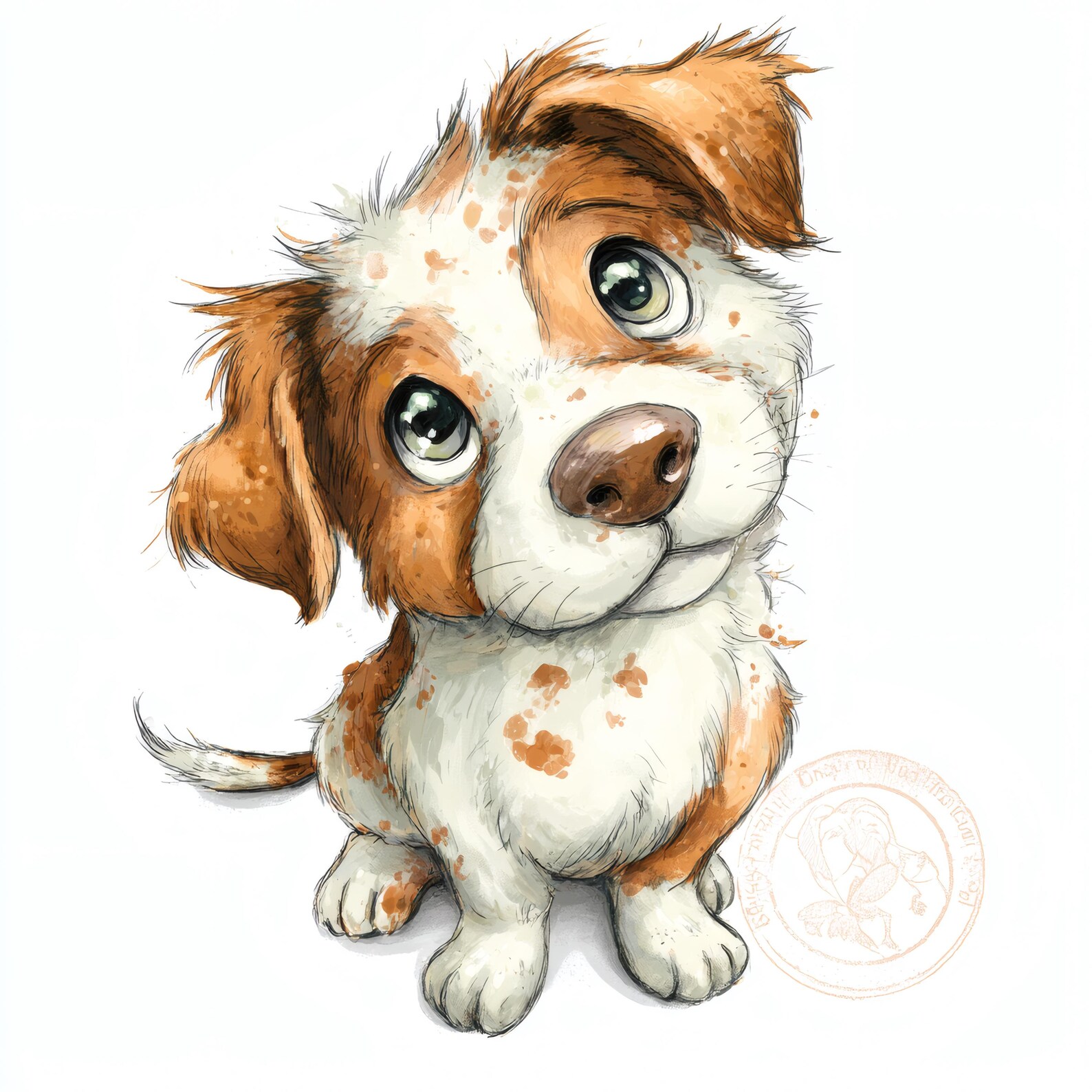 Quirky Puppy Clipart, Funny Dog Artwork, Playful Pet Wall Art, Cute ...