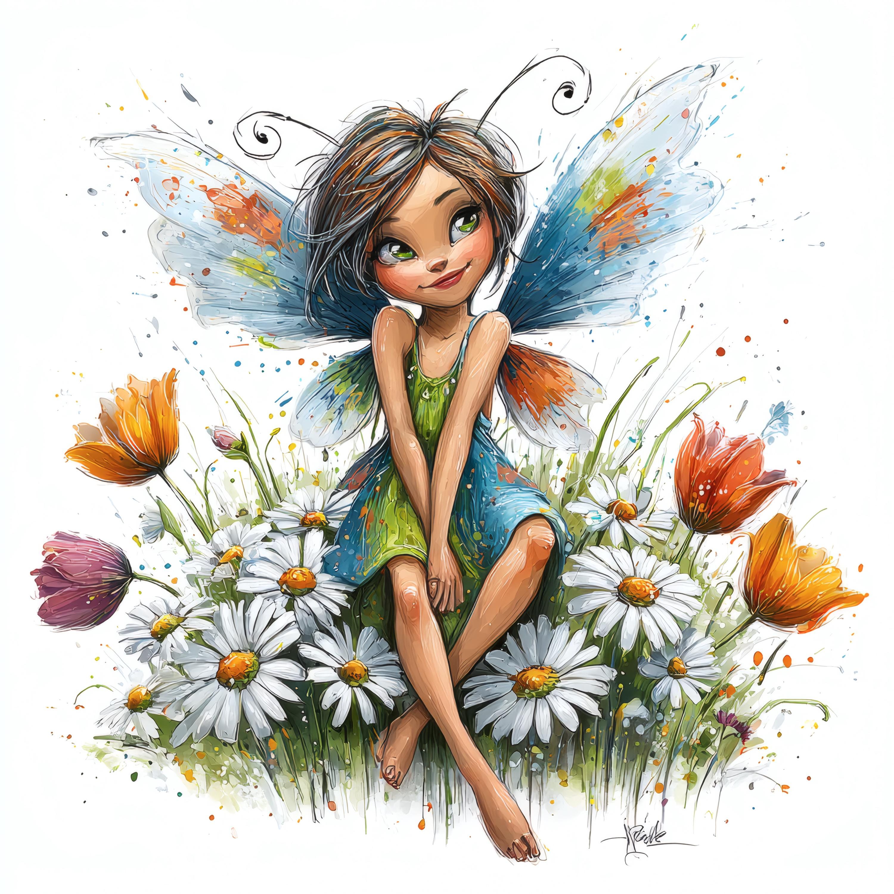 Whimsical Fairy & Baby Lamb Digital Clipart Bundle. Printable Nursery ...