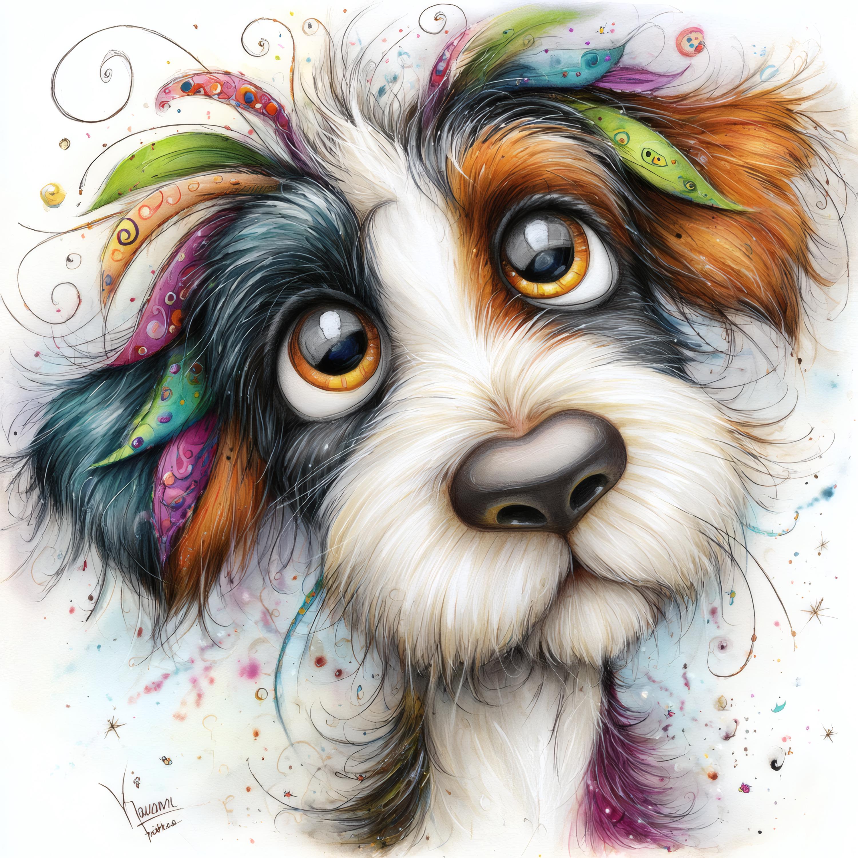 Playful Dog Clipart, Quirky Puppy Artwork, Cute Pet Wall Decor, Fun Dog ...