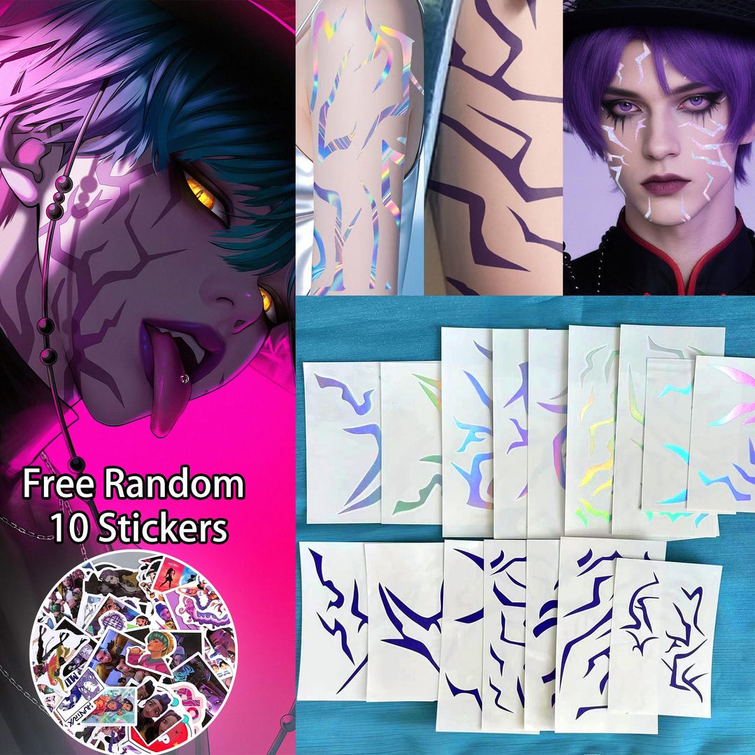 Kpop Demon Hunter Stemporary Tattoo Markings,saja Boys Demon Marks ...