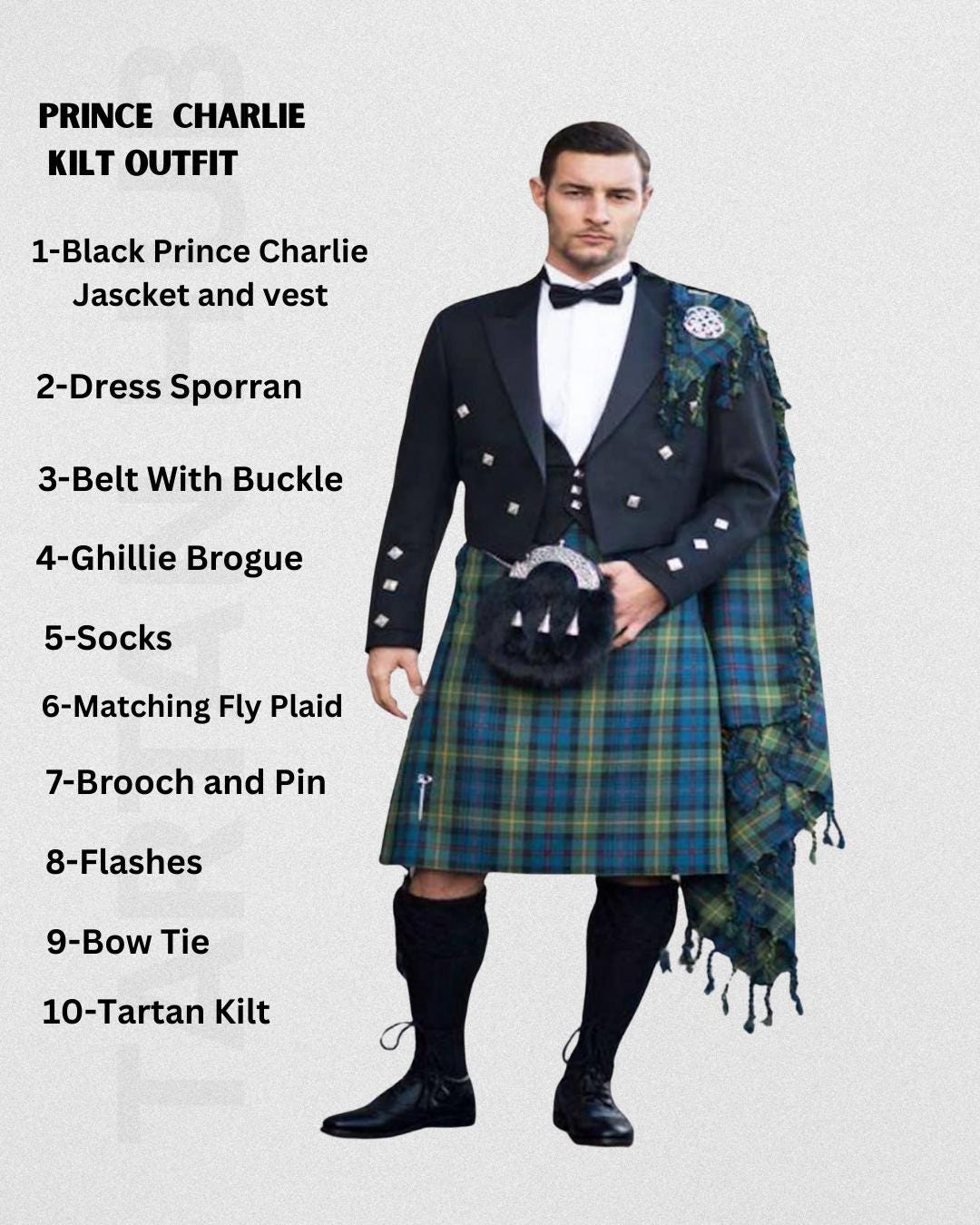 Handmade Scottish Prince Charlie Kilt Outfit - Made to Measure - Etsy UK