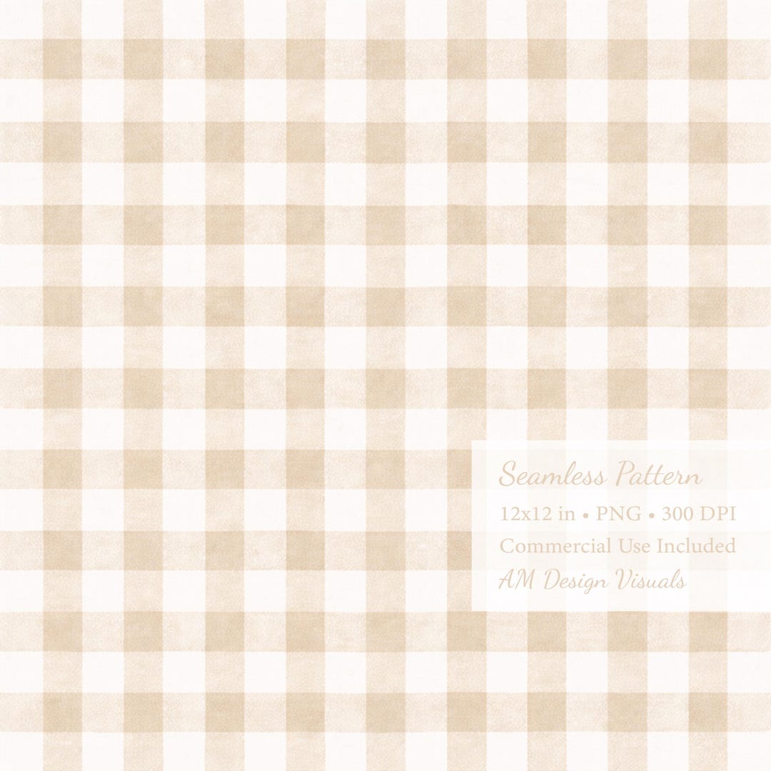 Neutral Gingham Baby Digital Paper PNG – 12x12 - Etsy