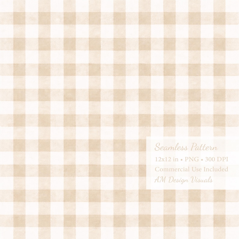 Neutral Gingham Baby Digital Paper PNG – 12x12 - Etsy