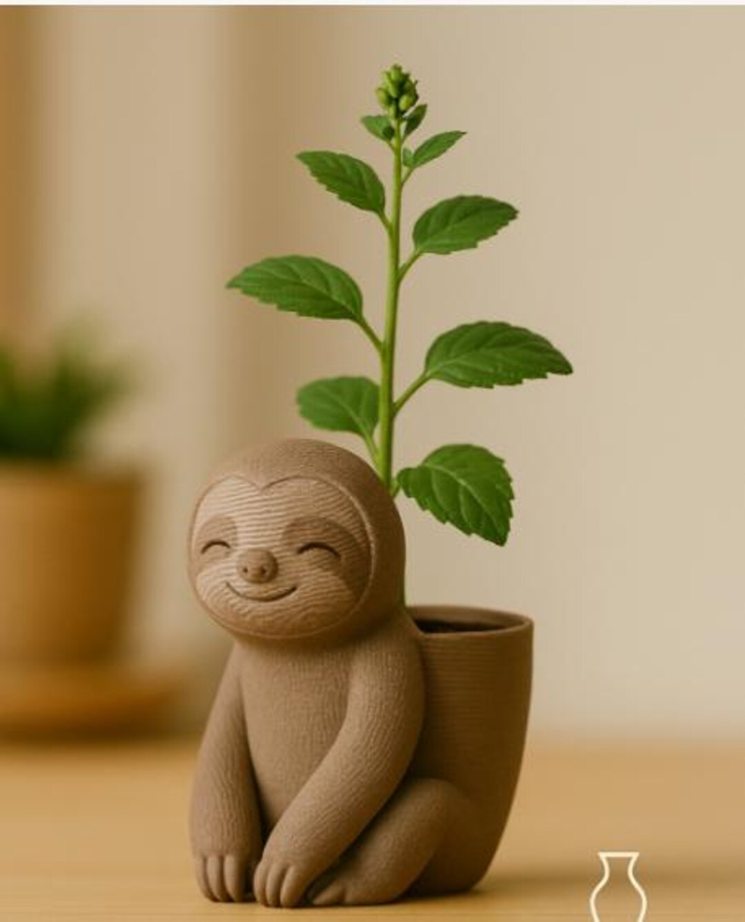 3D Model STL File Sloth Planter – Relaxed and Cute Home Decor ...
