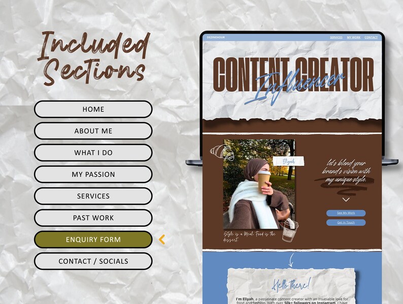 Canva Website Template for Influencers & Bloggers | Content Creator ...
