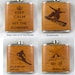 Ski Flask & Snowboard Flasks With Hand Dyed Engraved Leather Wrap ...