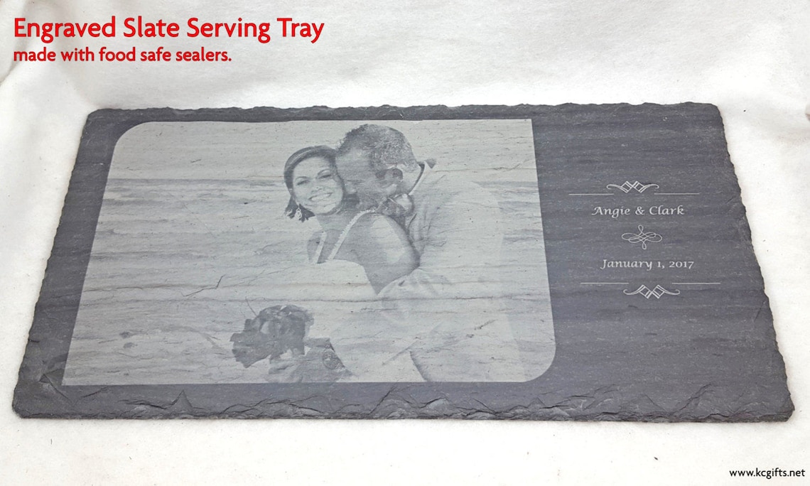 Engraved Photo Slate Tray Personalized Slate Cheese Board - Etsy