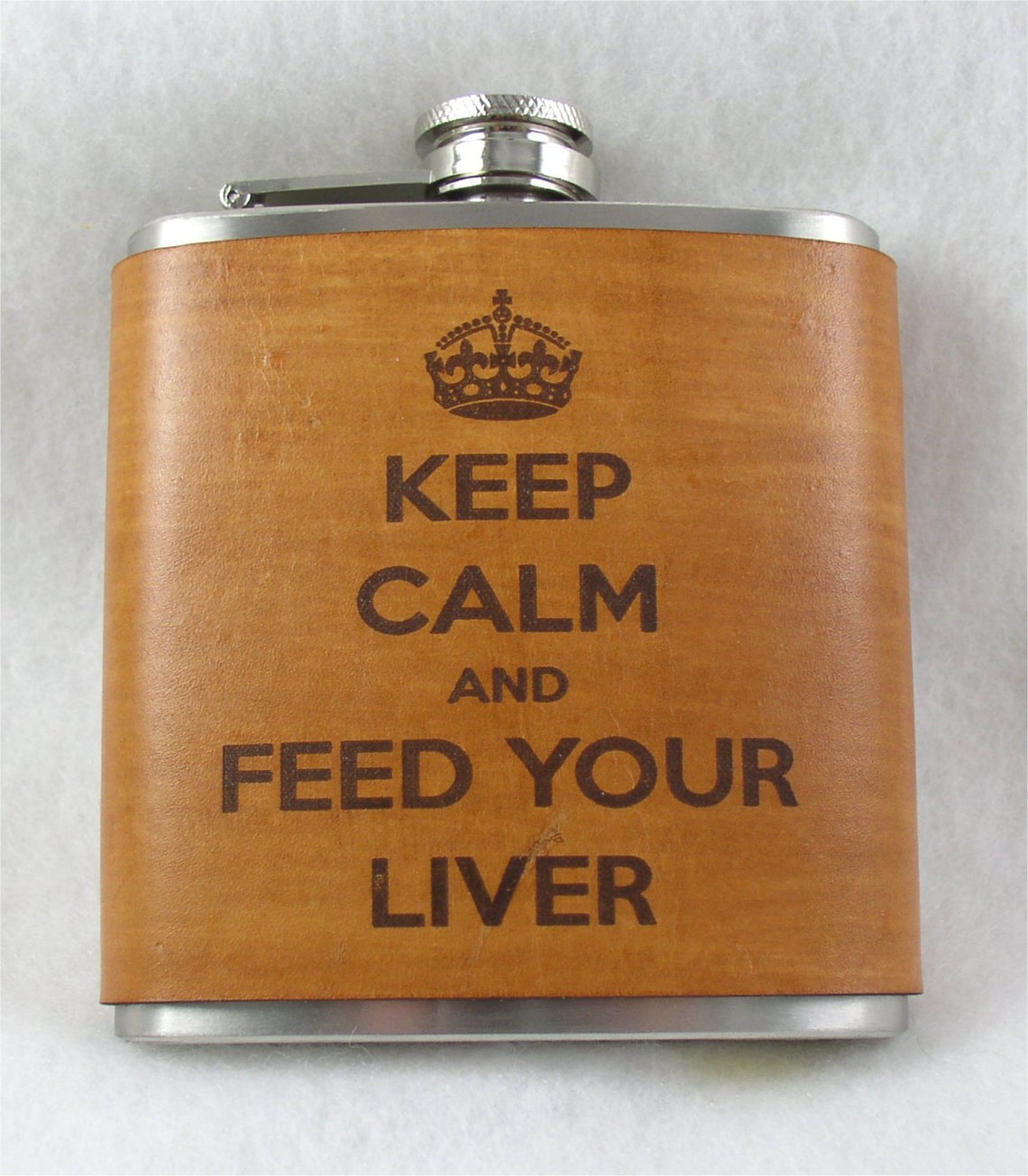 Ski Flask - Snowboard Flask With Hand Dyed Engraved Leather Wrap ...