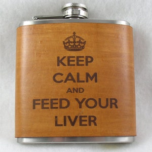 Ski Flask & Snowboard Flasks With Hand Dyed Engraved Leather Wrap ...
