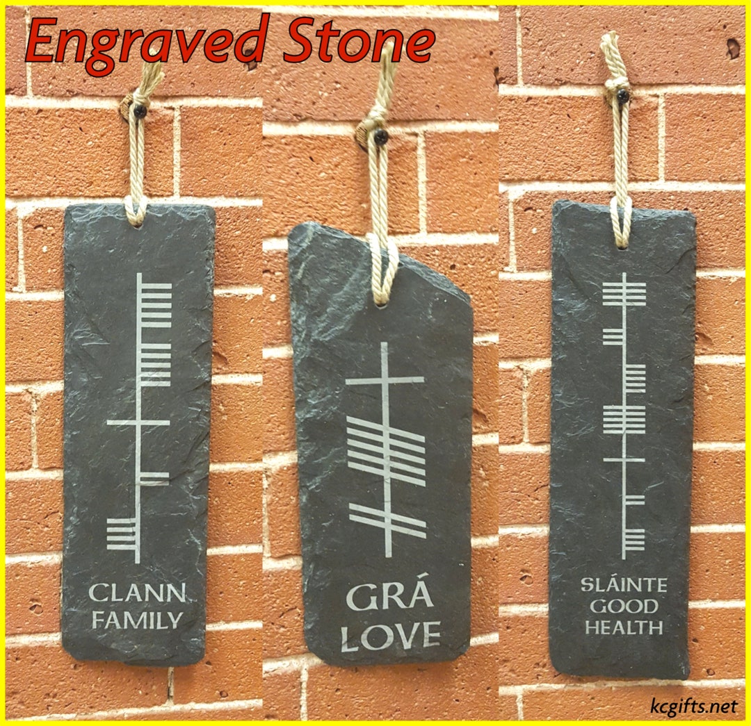 Engraved Slate Sign - Ogham, Irish Celtic Engraved Slate Sign ...