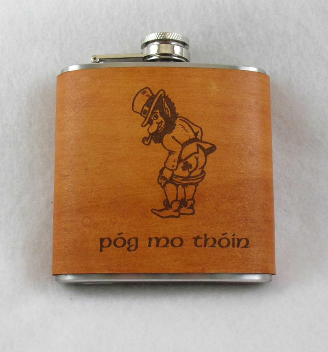 Ski & Snowboard Flasks With Hand Dyed Engraved Leather Wrap - Stainless ...