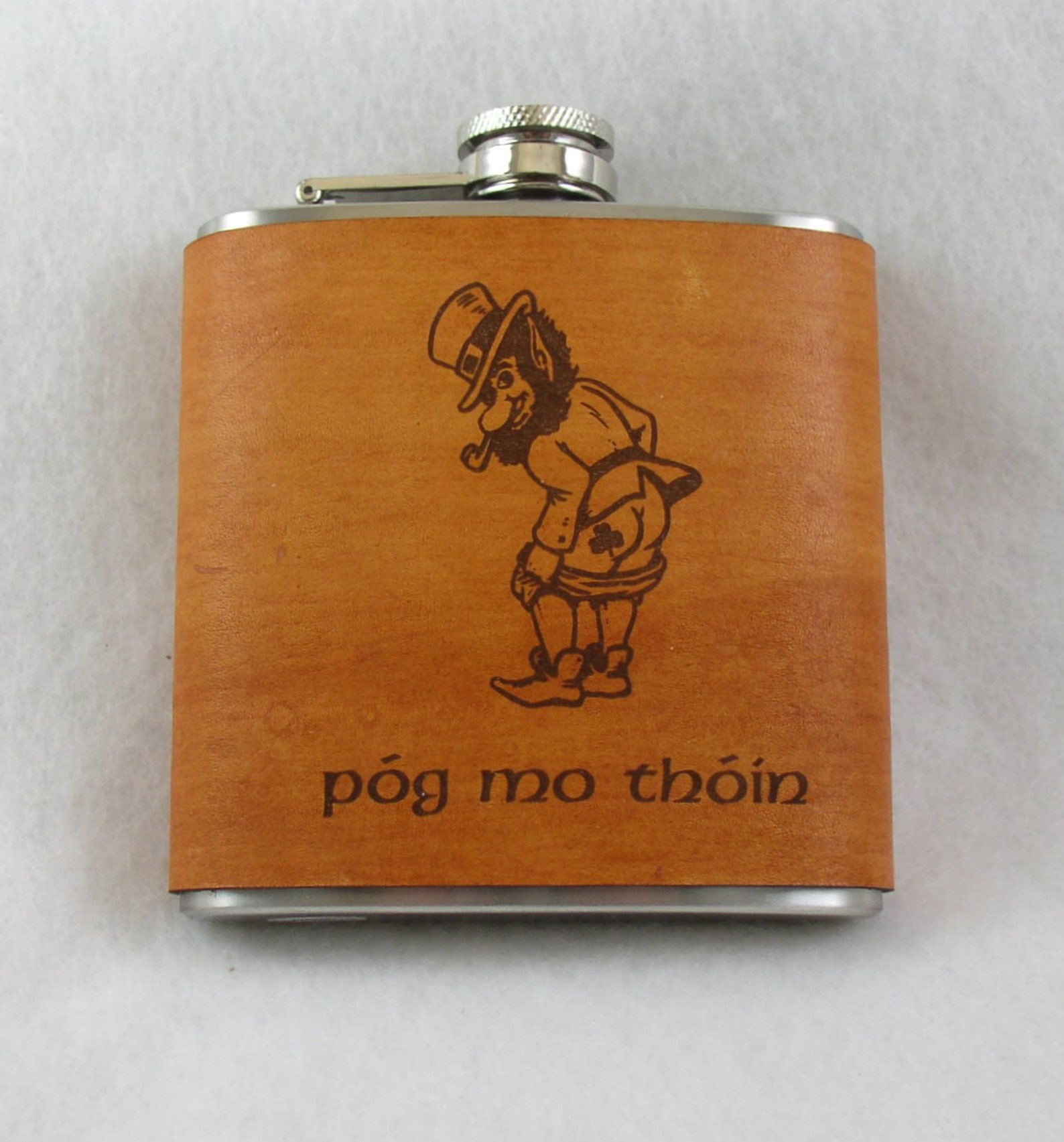 Ski & Snowboard Flasks With Hand Dyed Engraved Leather Wrap - Stainless ...