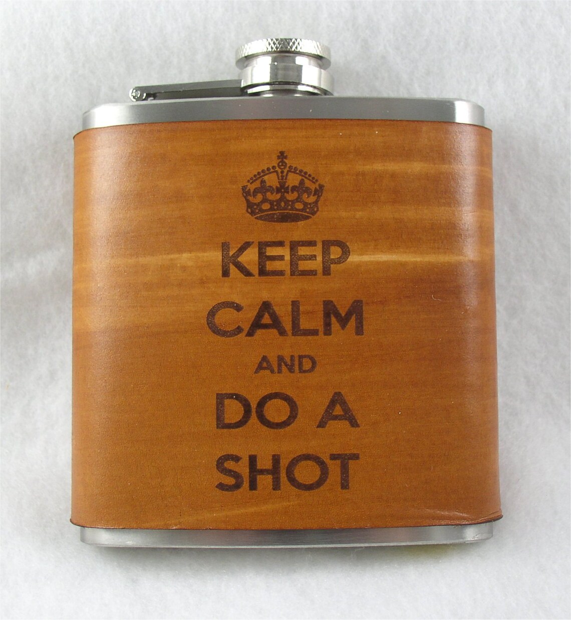 Ski & Snowboard Flasks With Hand Dyed Engraved Leather Wrap - Stainless ...