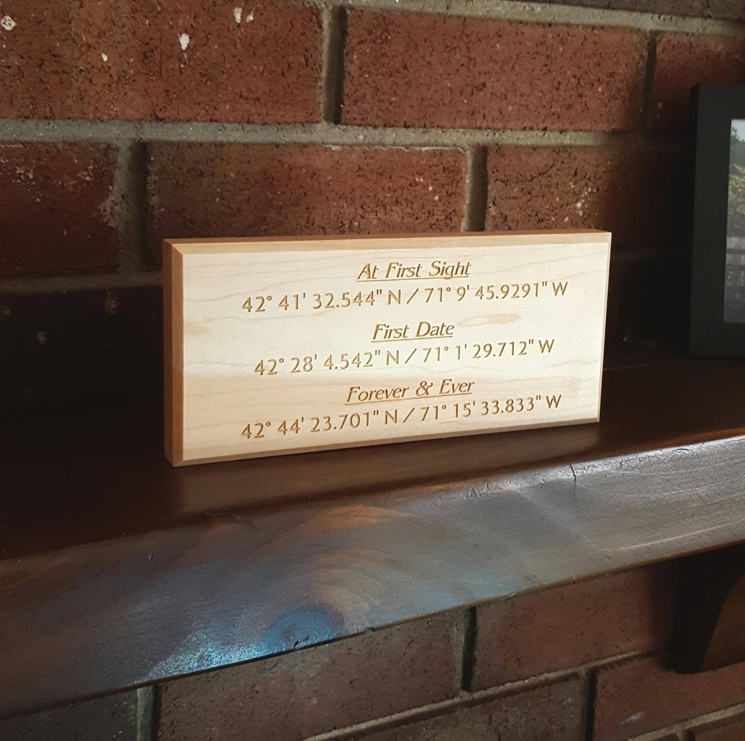 Wedding Sign or 5th Anniversary Gift GPS Coordinates of Your | Etsy