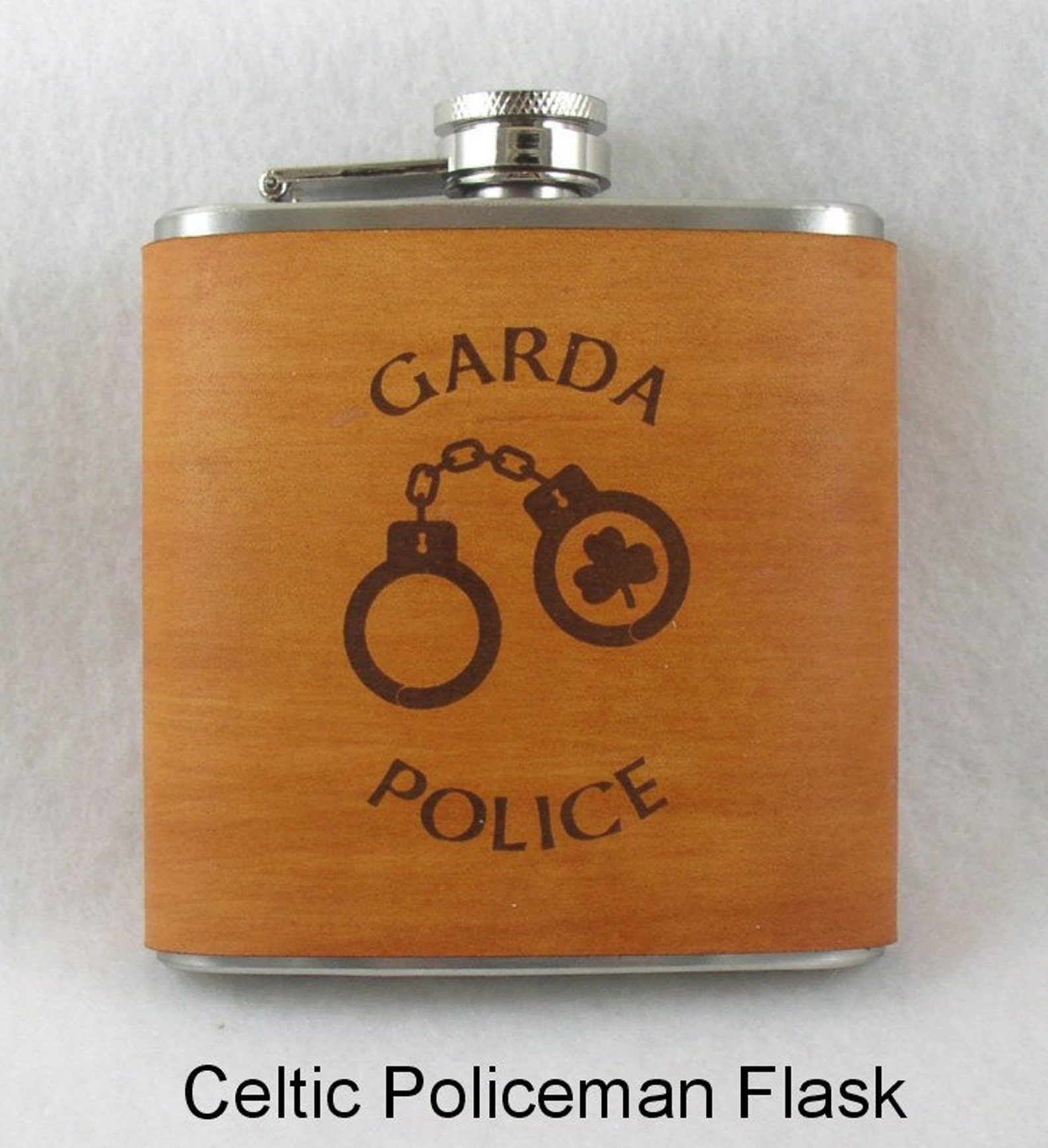 Irish Flask Flask With Hand Dyed Engraved Leather Wrap - Etsy