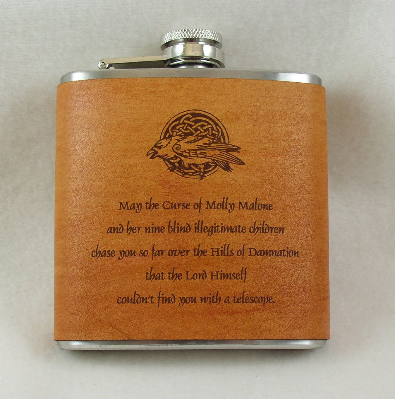 Funny Leather Flask Engraved Leather Flask Humorous Gag | Etsy