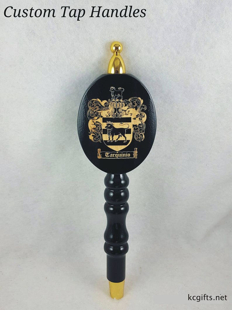 Personalized Tap Handles Engraved with Your Family Crest | Etsy